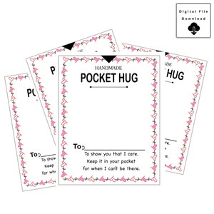 Pocket Hug Cards: Printable Notes, Send a Little Love (PDF & PNG Files ...
