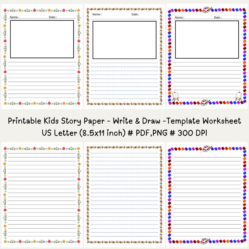 Letter Writing Story Printable Note Paper – 3 Designs | Instant ...