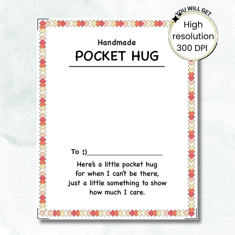 A Little Pocket Hug, Pocket Hug Cards for Crochet, Tags for Handmade ...