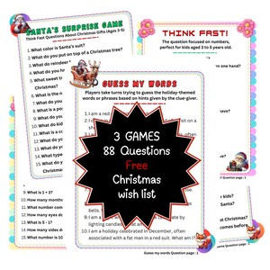 Holiday Game Printable, Christmas Games, Games for Teens, Holiday Party ...