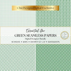 Green Digital Papers: Essential Geo Collection, 48 Seamless Patterns ...