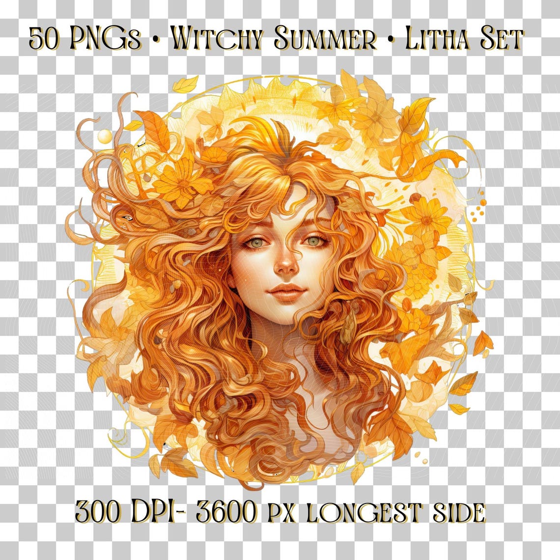 Litha PNG Clipart Bundle: Summer Solstice Goddesses, Fairies, Florals ...