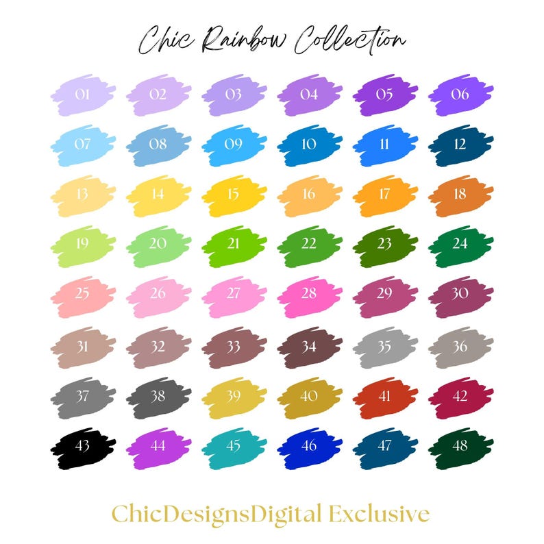 Rainbow Herringbone Digital Papers: 48 Seamless Geometric Patterns for ...