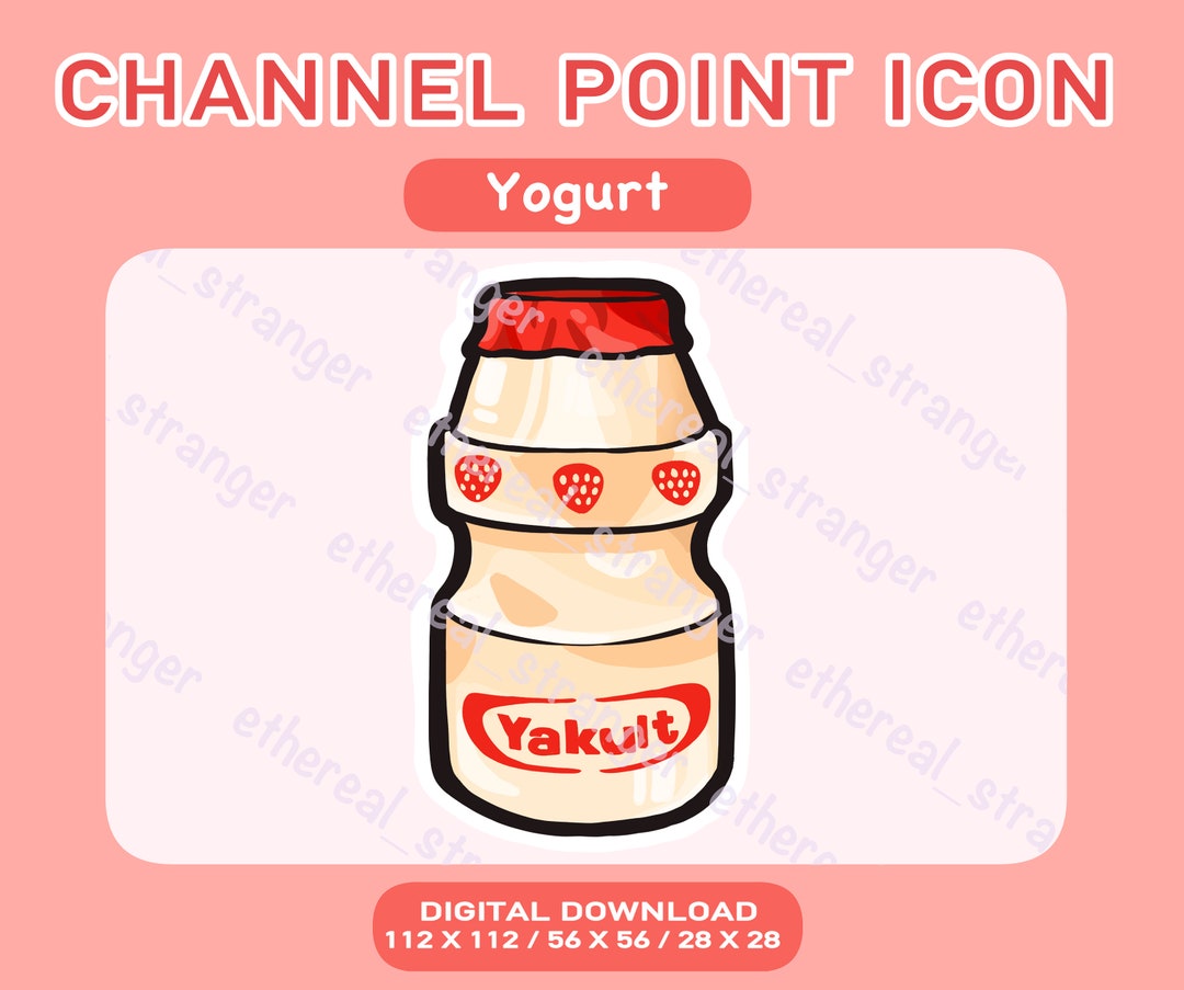 Korean Yogurt Yakult Cute Kawaii Food Strawberry Channel Point Icon ...