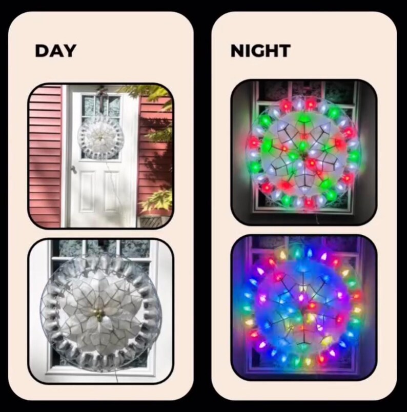 25" Capiz Wreath Smart Parol: COLOR CHANGING Filipino Christmas Lantern ...