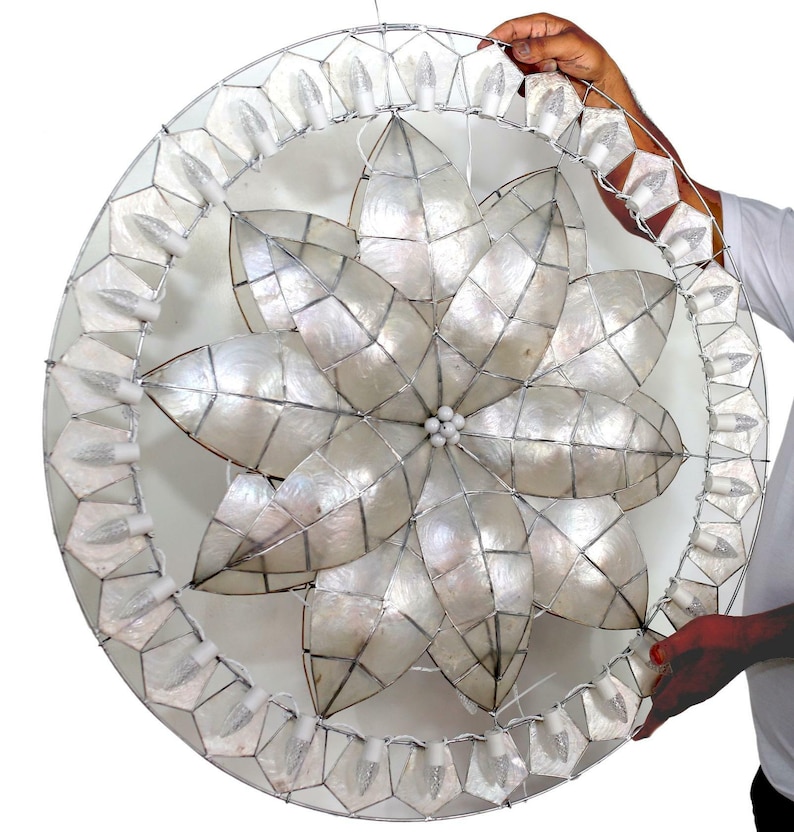 Capiz Shell Filipino Christmas Star Lantern: 31" Smart RGB Parol ...