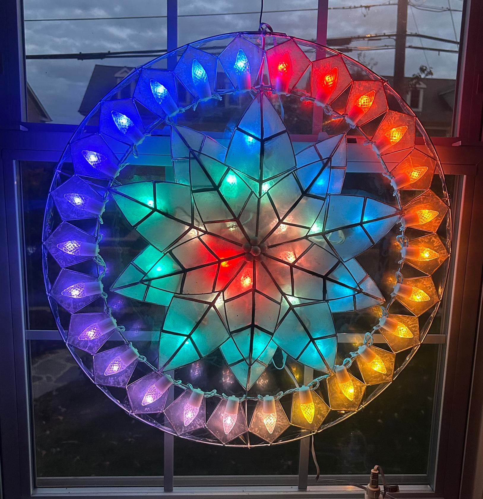 25" Capiz Poinsettia Smart Parol: COLOR CHANGING Filipino Christmas ...