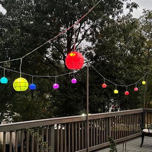 Color Changing Capiz Ball String Lights: 4" Filipino Parol Lanterns ...