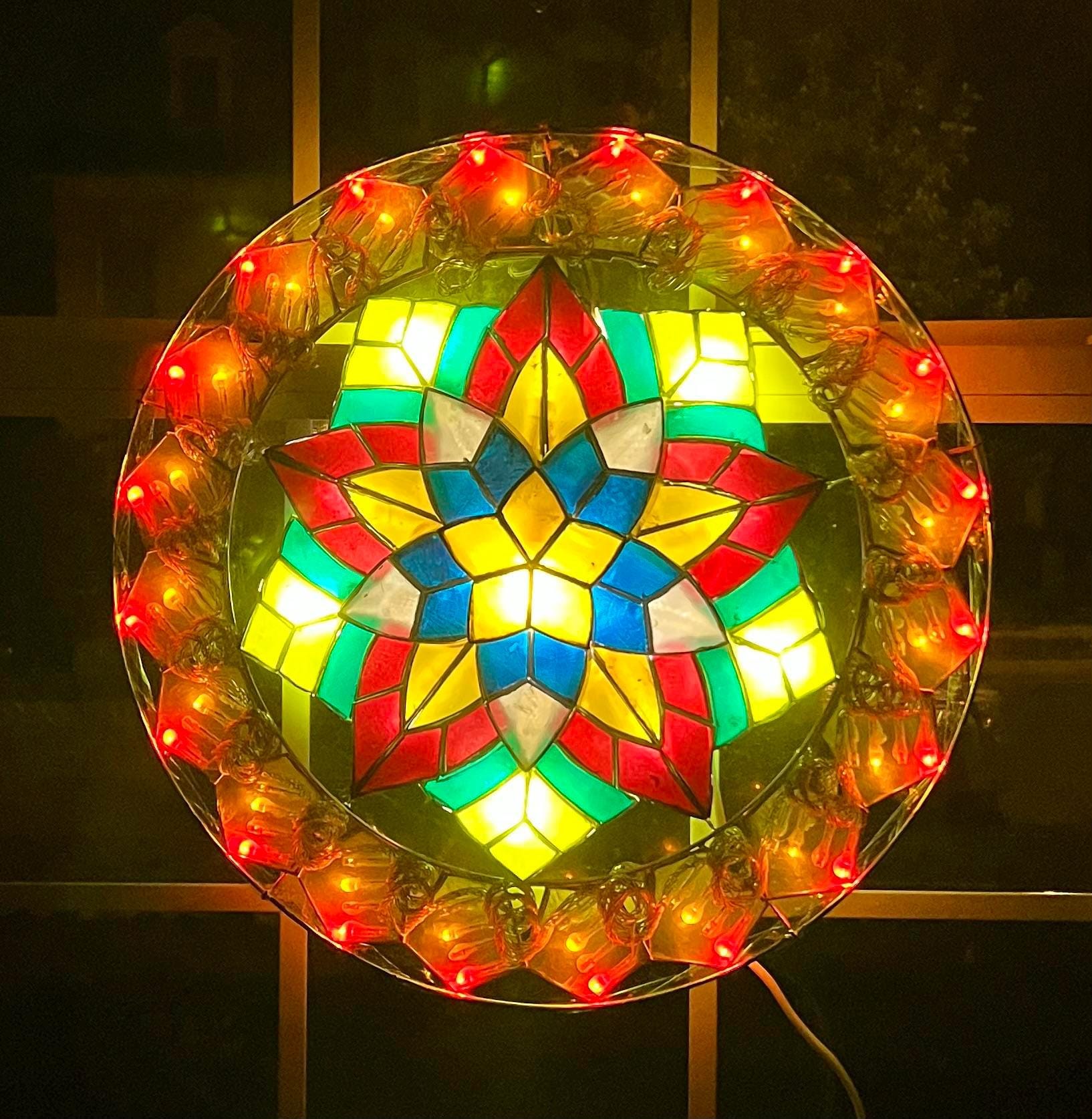 Colored Rose 20" Ring Parol: Handmade Filipino LED Christmas Lantern ...