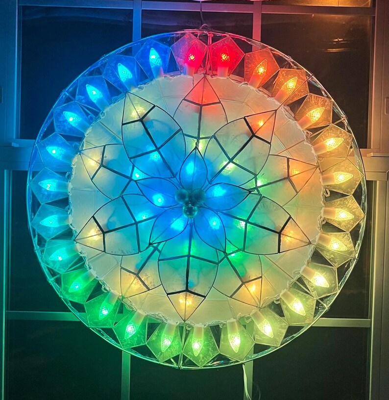 25" Capiz Wreath Smart Parol: COLOR CHANGING Filipino Christmas Lantern ...