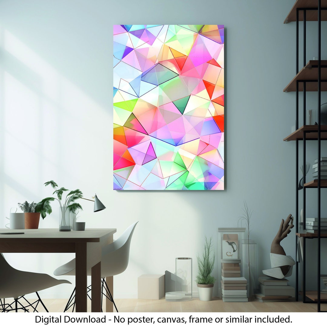 Digital Download Triangles Posters Wall Art Canvas Abstract Art Modern ...