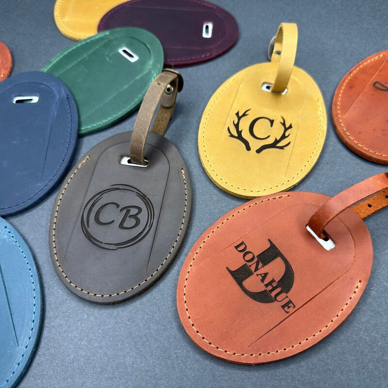 Leather Luggage Tag - Etsy