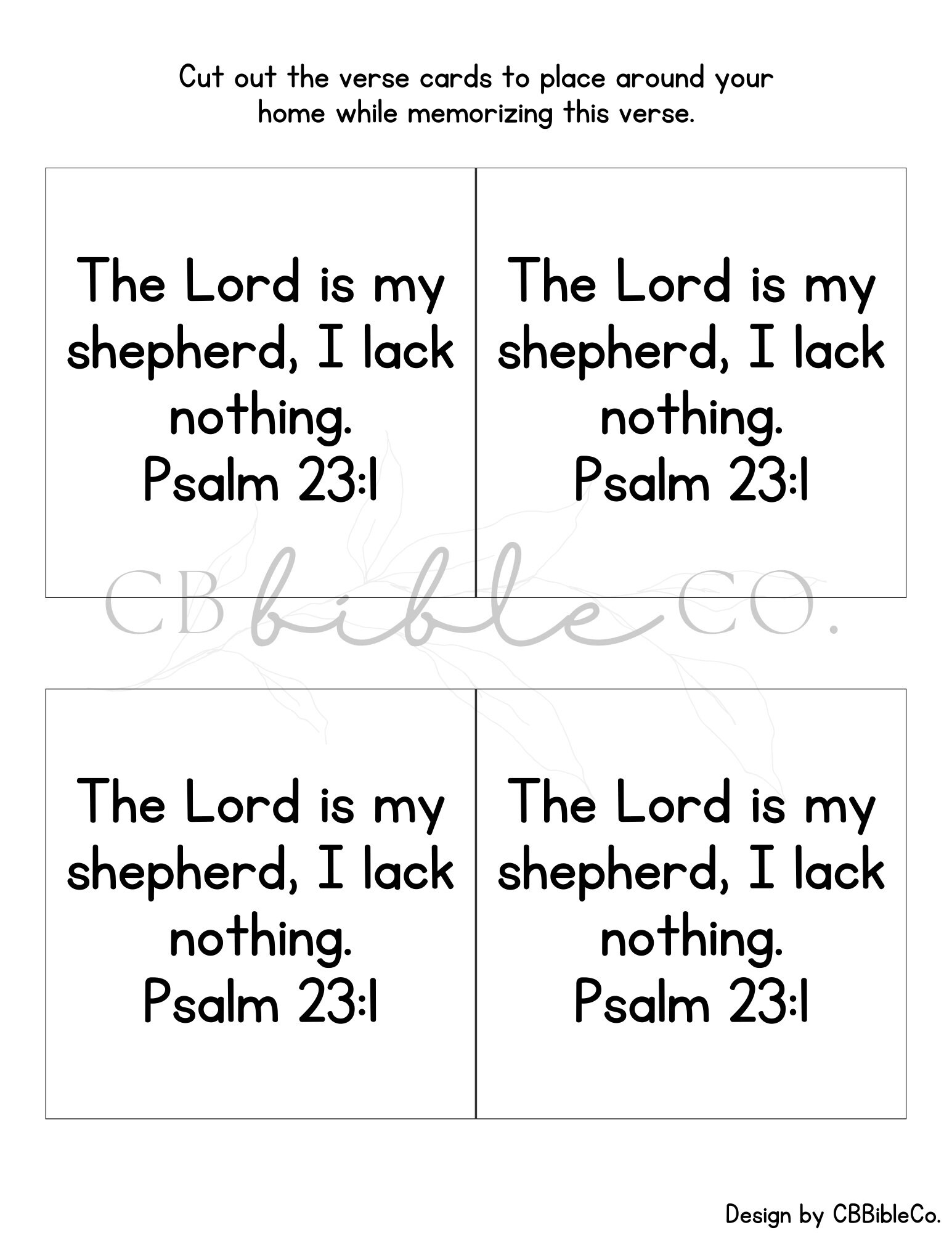 Kids + Family Scripture Pack - Psalm 23:1 - Etsy