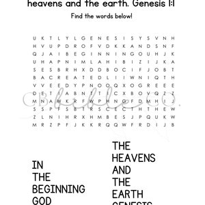Kids + Family Scripture Pack - Genesis 1:1 - Etsy