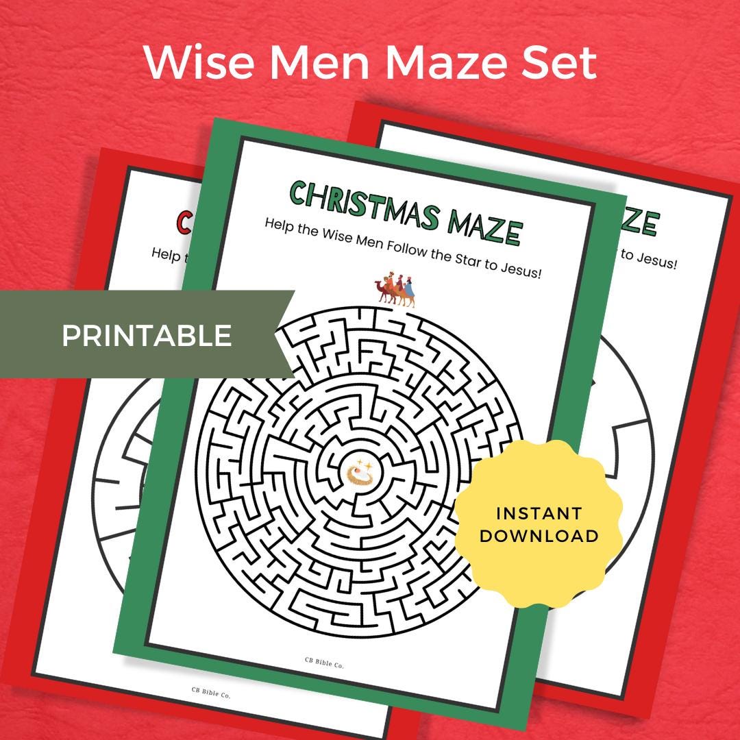 Wise Men Christmas Maze | Printable Mazes for Kids | Church Worksheets ...