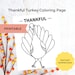 Thanksgiving Craft Kit- Thankful Turkey Craft - Turkey Coloring Page ...