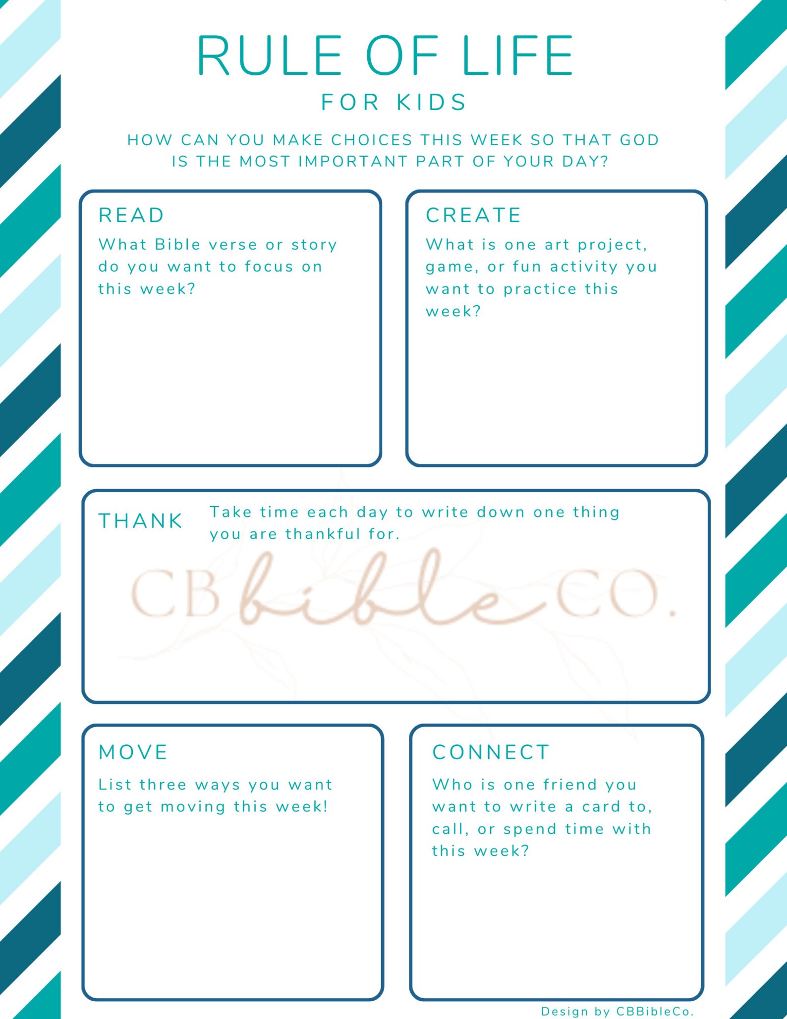 Rule of Life for Kids Worksheet - Etsy