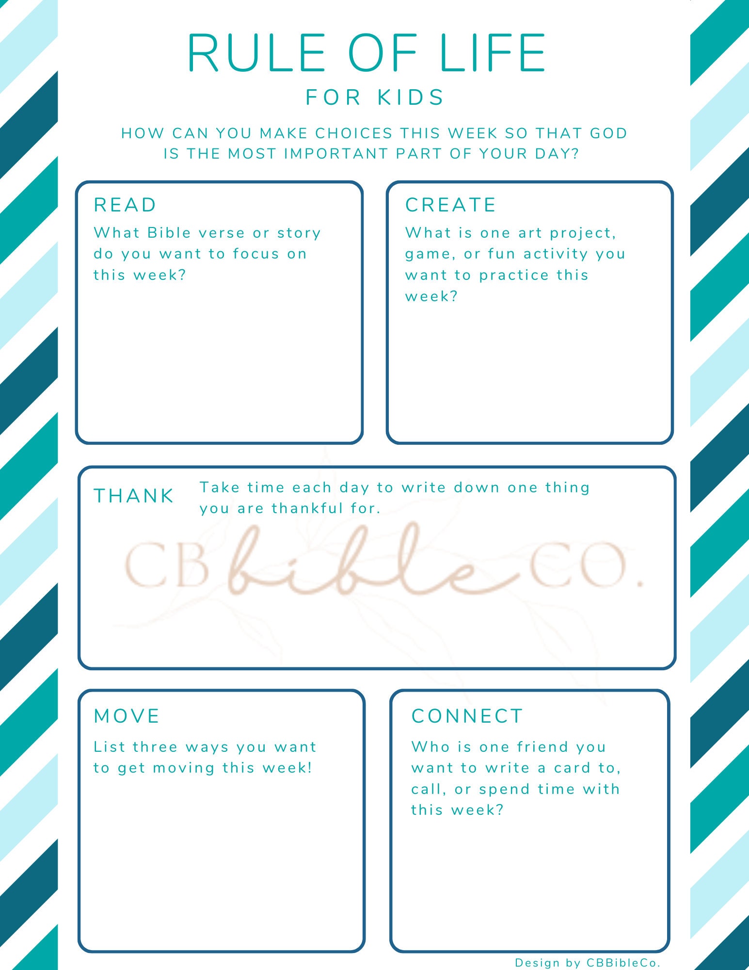 Rule of Life for Kids Worksheet - Etsy