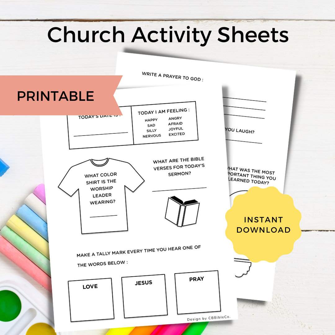 Church Activity Sheets - Etsy