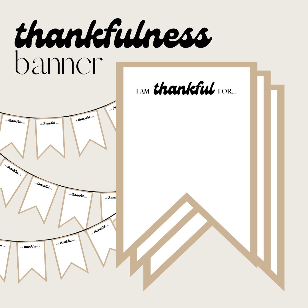 Thankfulness Banner - Beige - Instant Download - Kids Crafts ...