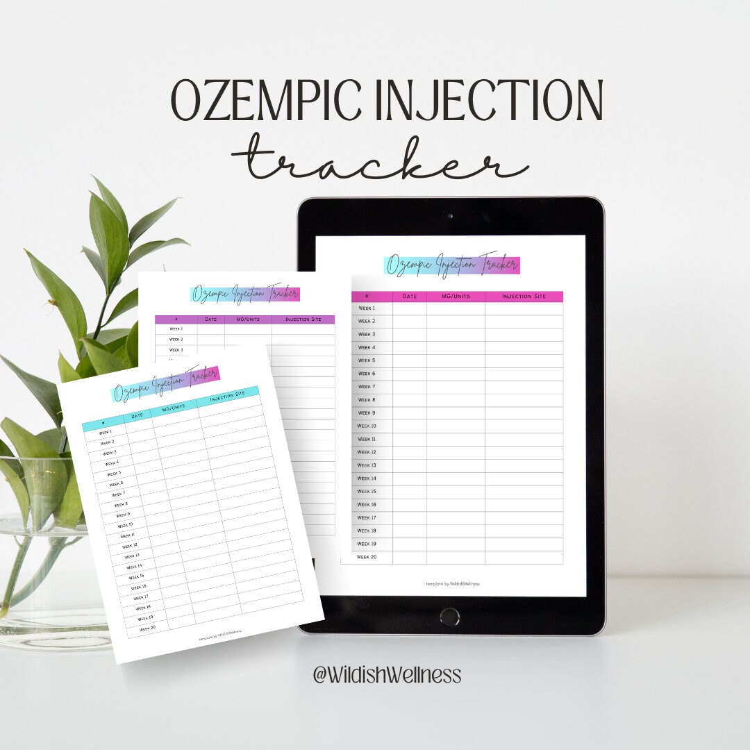 Ozempic Injection Tracker | Wegovy Injection Tracker | Mounjaro ...