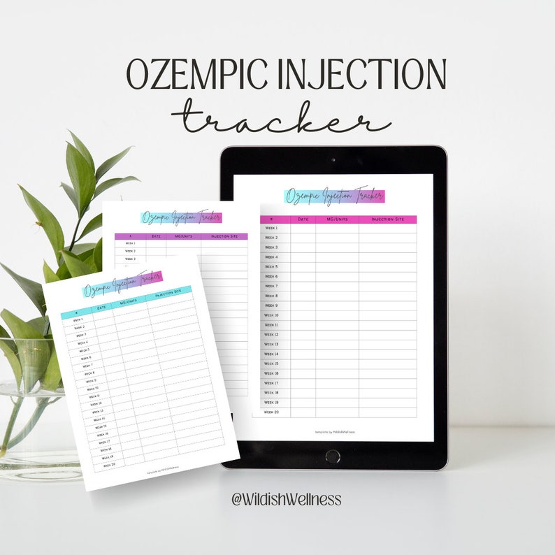 Ozempic Injection Tracker | Wegovy Injection Tracker | Mounjaro ...