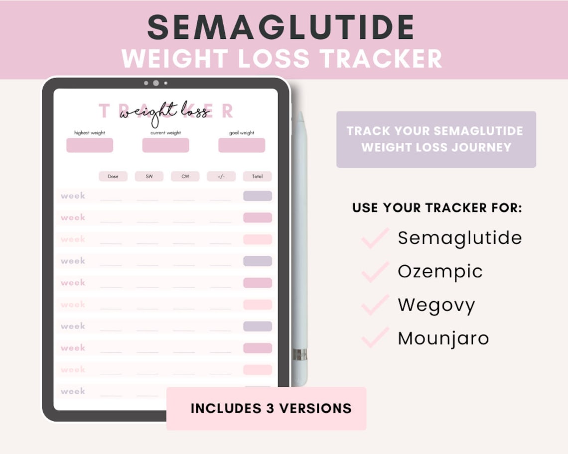 Injectable Weight Loss Tracker | Semaglutide Tracker| Weight Loss ...