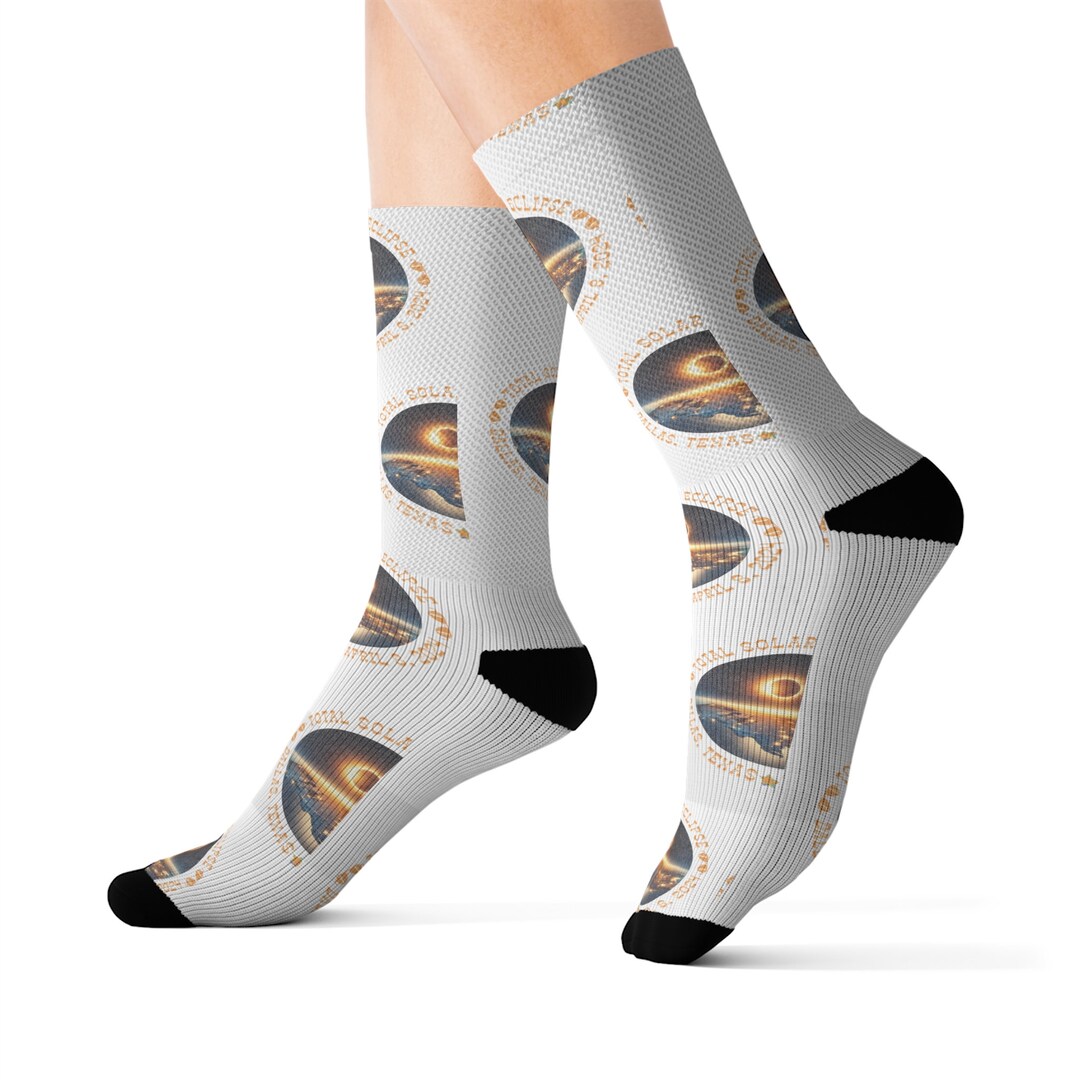 Solar Eclipse Socks, Solar Eclipse 2024, Dallas Texas, Sun Moon Totality 2024, 4.8.2024 Great ...