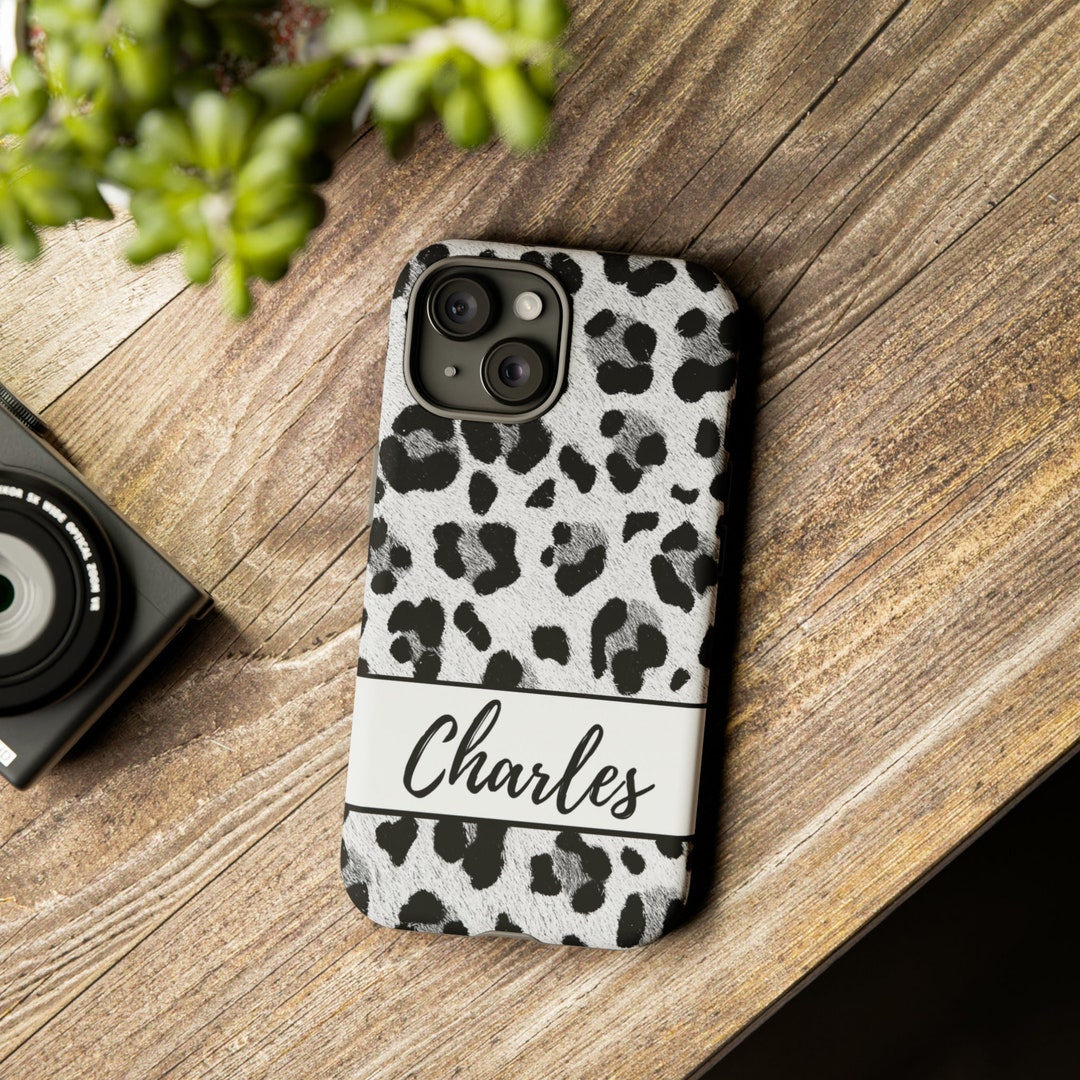 Snow Leopard Print Phone Case Personalized Tough Cases - Etsy
