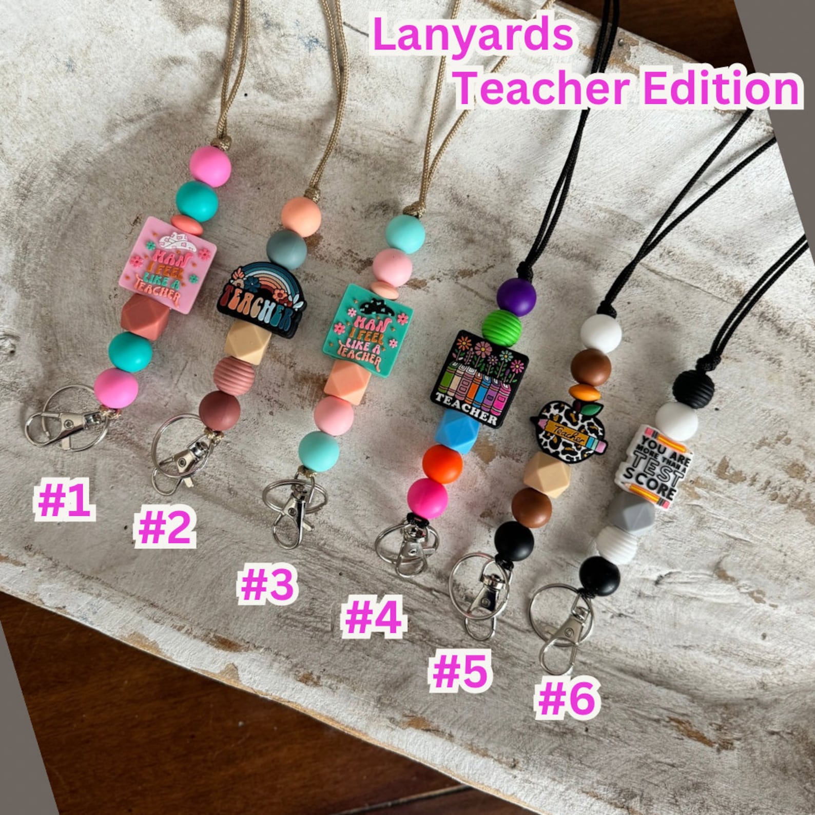 Silicone Bead Teacher Lanyard/teacher Lanyard/teachers/teacher Sayings ...