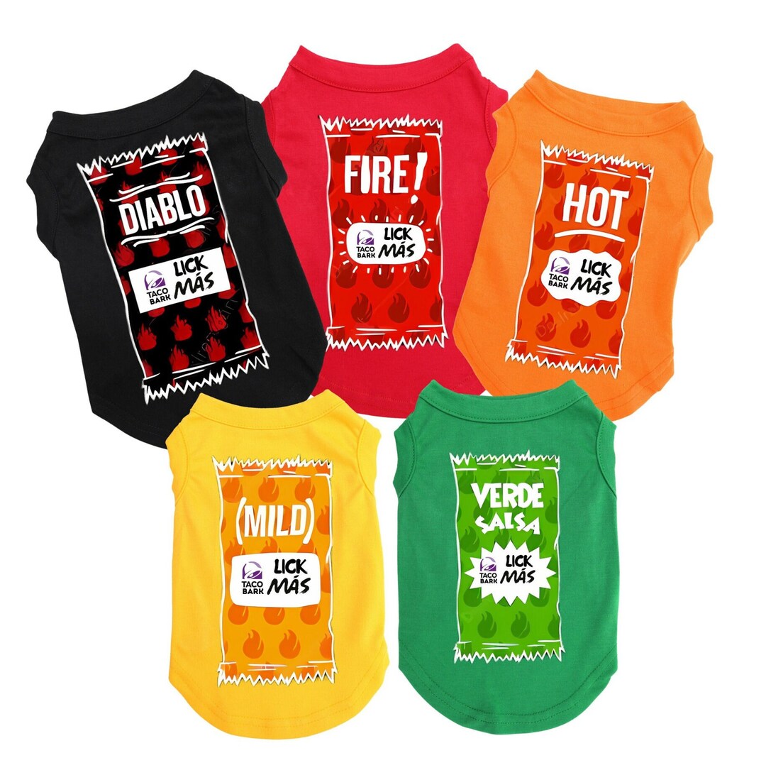 Funny Dog Shirt Hot Sauce Packets Matching Halloween Pet Costumes for ...