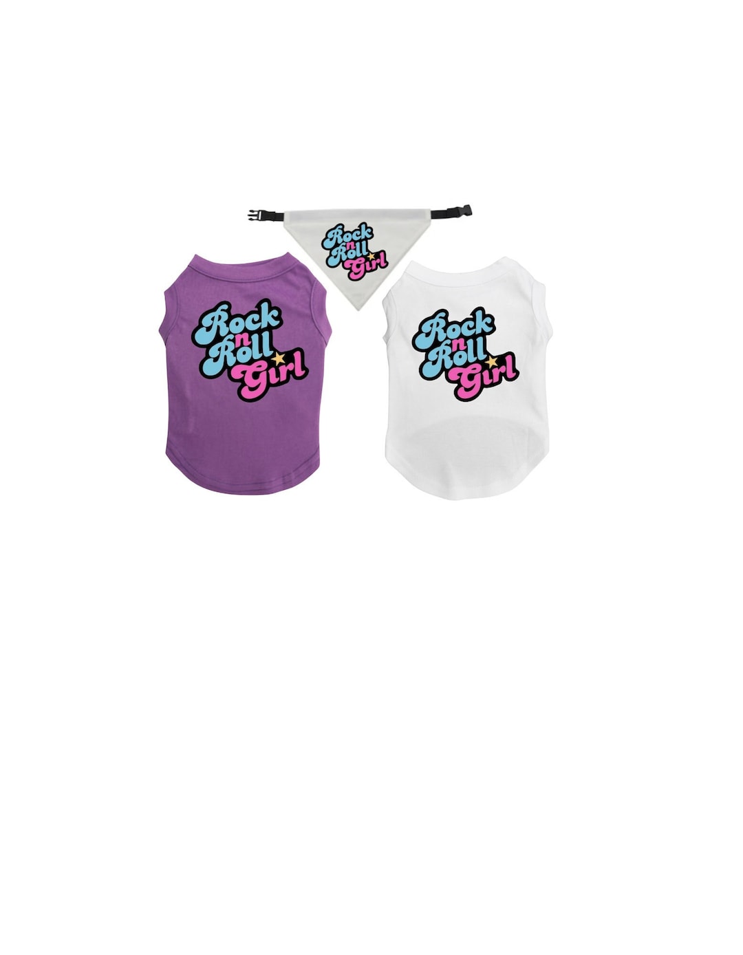 Rock and Roll Girl Darla Dog Shirt or Hoodie and Bandana for Large or ...