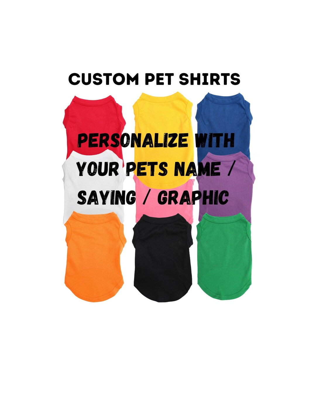 Customizable Pet Shirt: Create a Unique Look for Your Pet Personalized ...