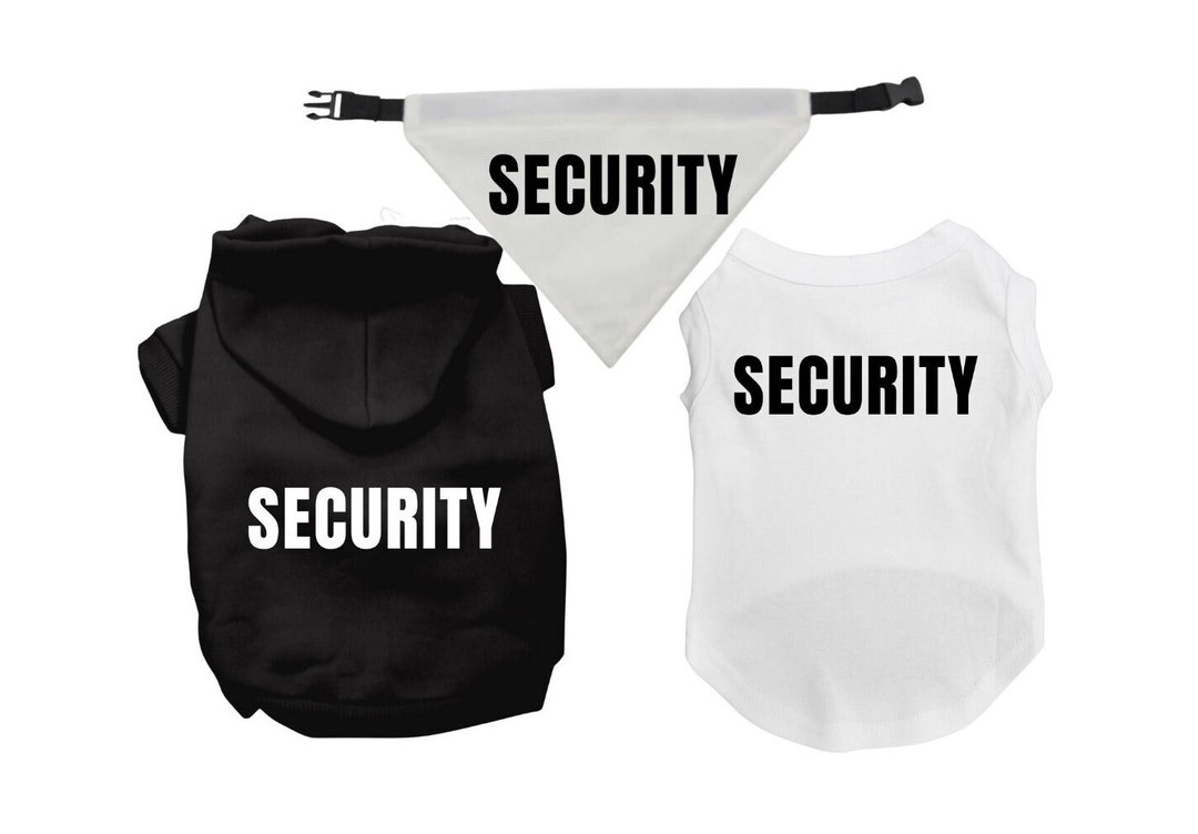 Security Dog Shirt Hoodie or Bandana Pet Sweatshirt T-shirt for Large ...