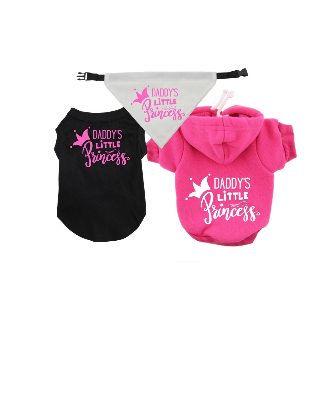 Daddy's Little Princess Dog Shirt or Hoodie / Bandana Combo for Father ...