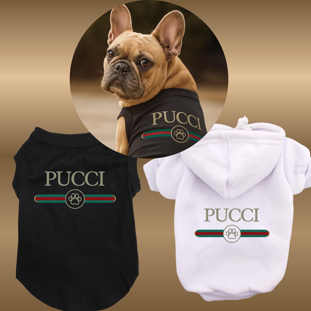 Designer Dog Hoodie or Shirt "pucci" Fun Trendy Cozy Pet Sweater or T ...