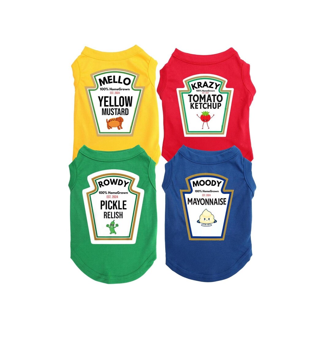 Matching Condiment Pet Dog and Cat Shirts or Hoodies Halloween Dog ...