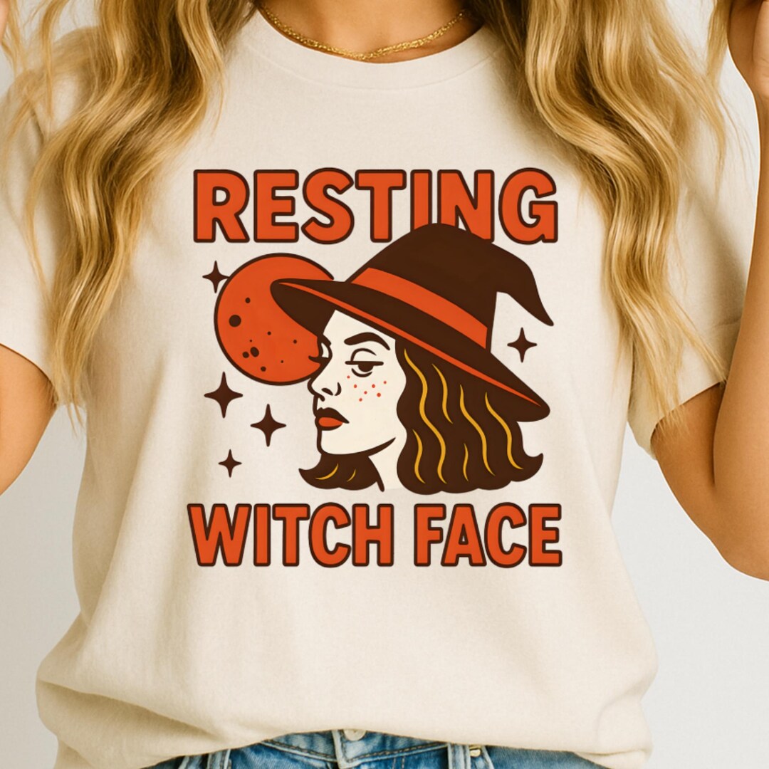 Retro Halloween Witch Face Clipart PNG: Sarcastic Witch Graphic ...