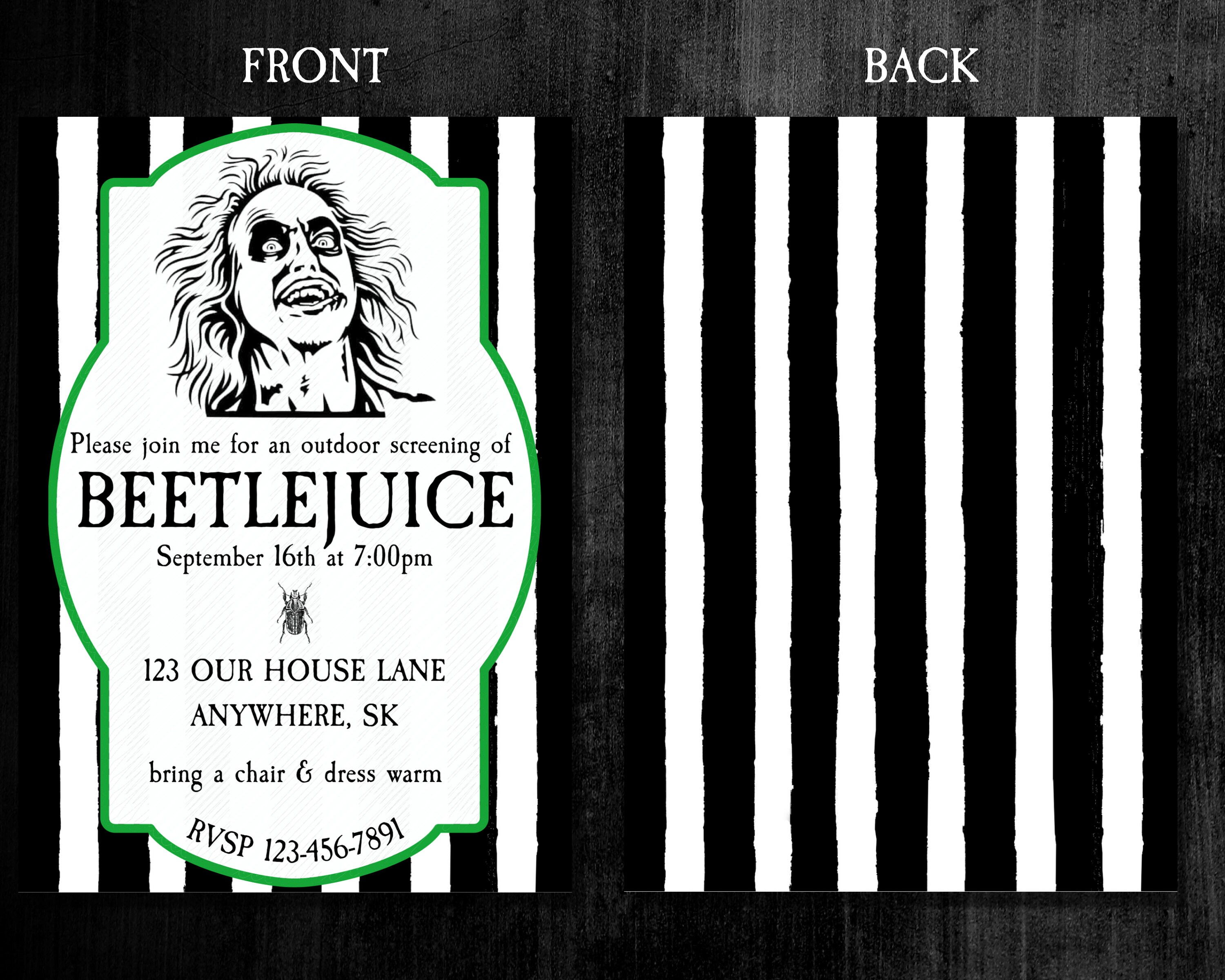 Beetlejuice Invite - Etsy