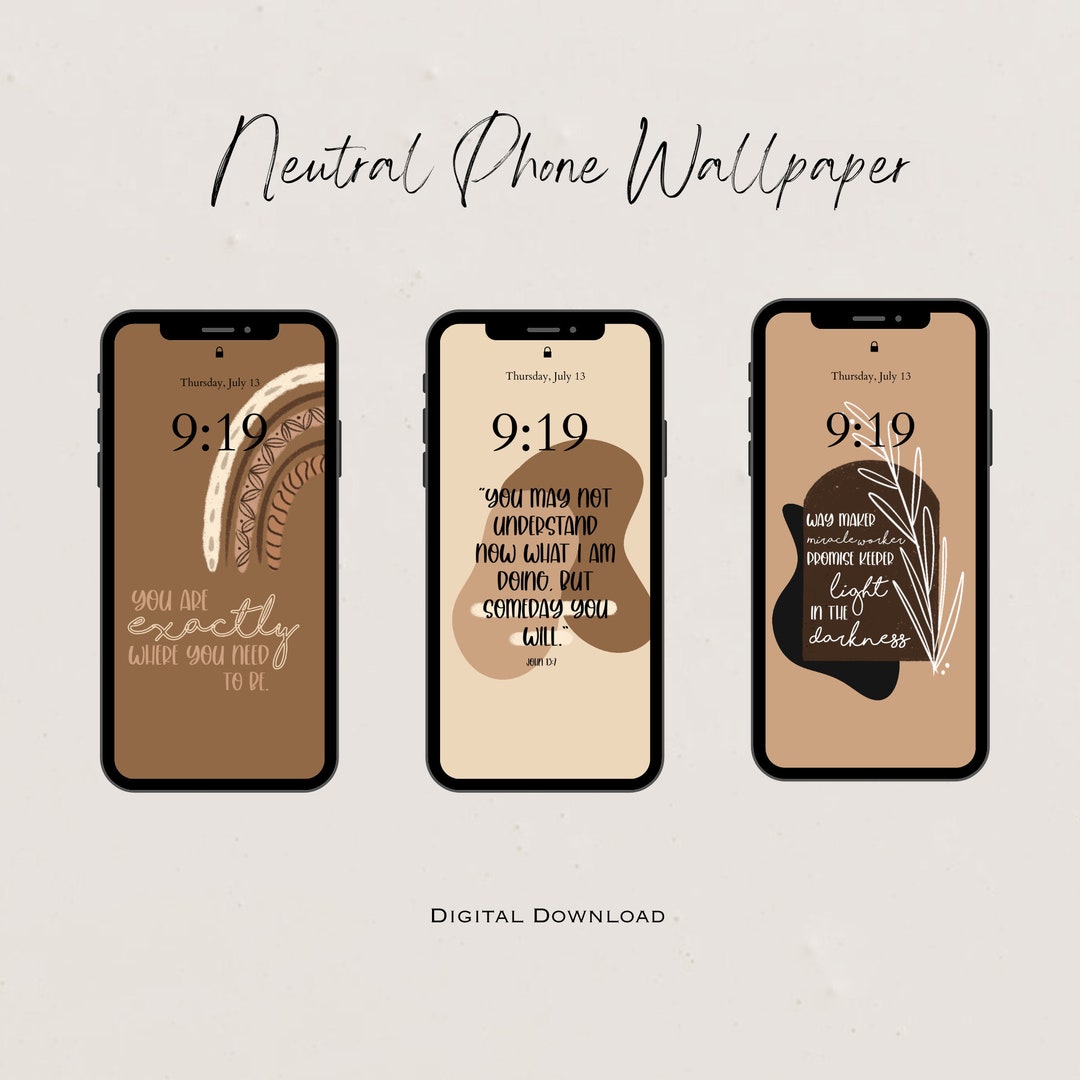 Neutral Bible Verse Wallpapers | 4 Pack Affirming Christian Wallpapers ...