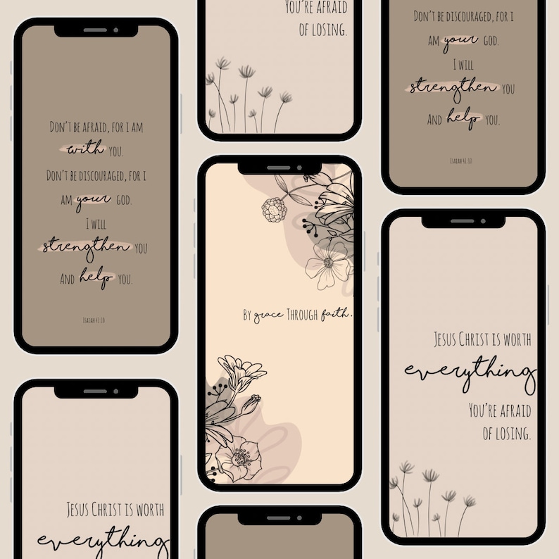 Neutral Bible Verse Wallpaper | 3 Pack Affirming Christian Wallpapers ...