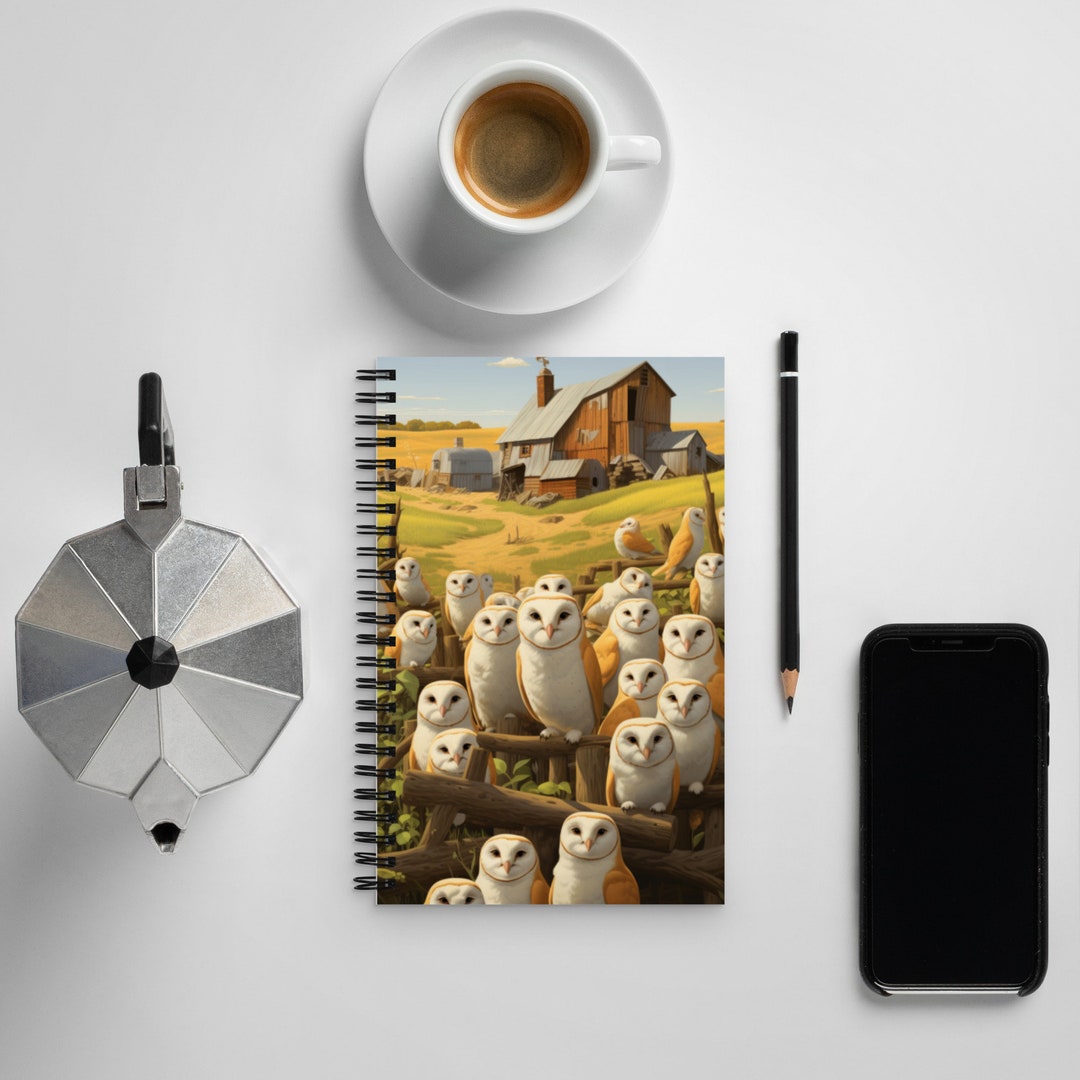 Barn Owl Spiral Notebook Barn Owl Spiral Notebook Spiral Owl Notebook ...