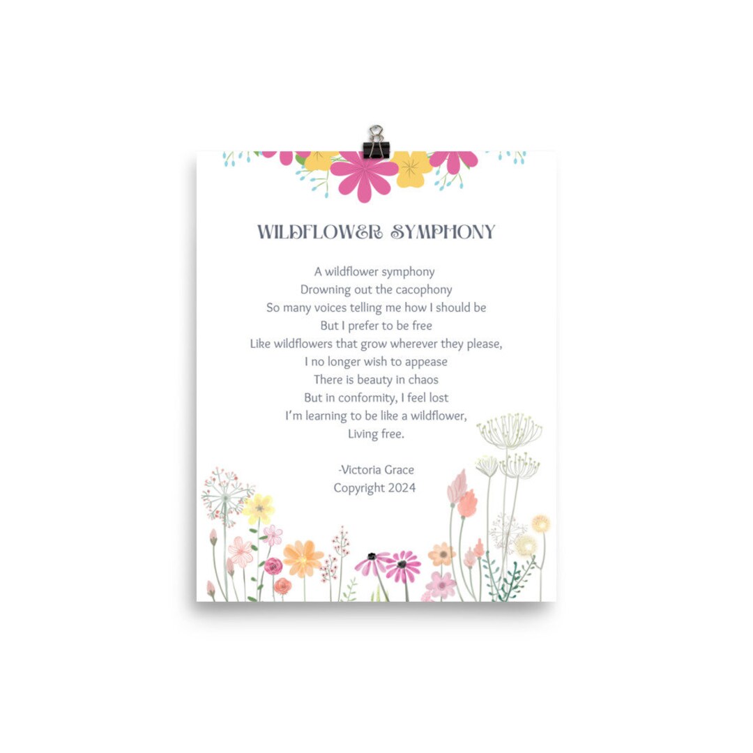 Wildflower Symphony Poem Poster - Etsy