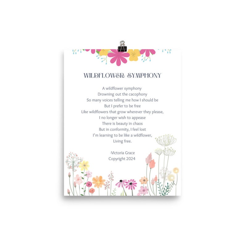 Wildflower Symphony Poem Poster - Etsy