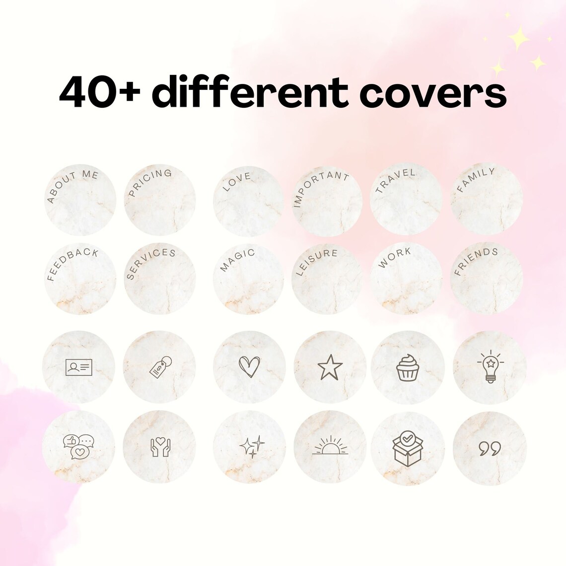 Marble Aesthetic Highlight Covers | Instagram Highlight Covers for ...