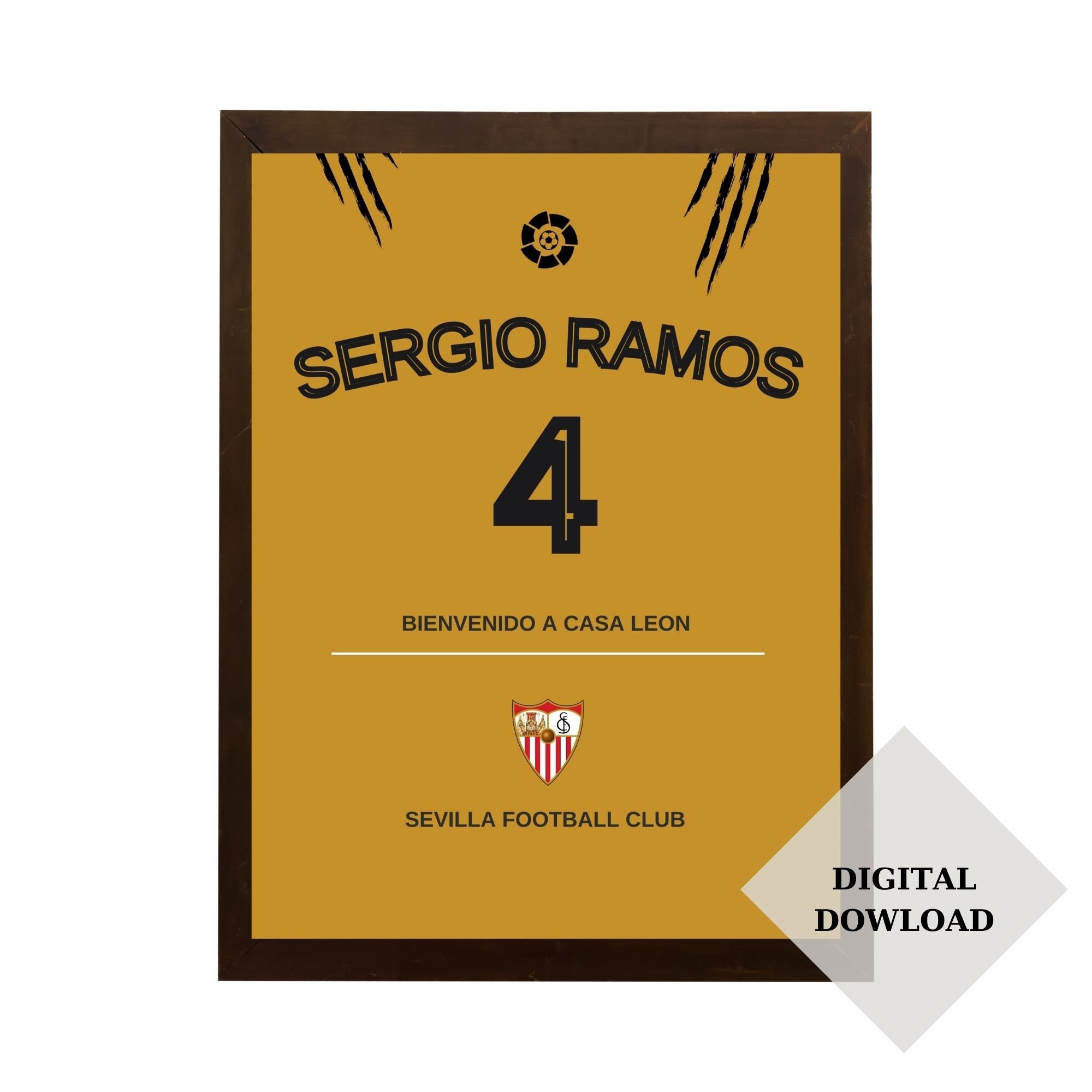 Sergio Ramos Sevilla Poster, Printable Wall Art, Sevilla Fc Desing ...