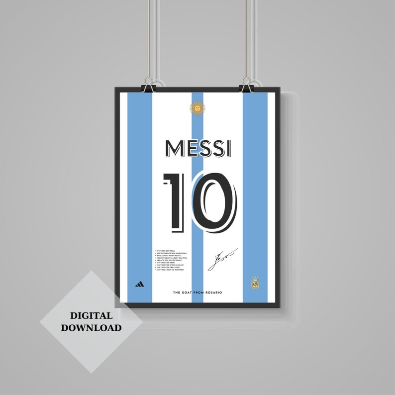 Messi Poster, Lionel Messi Argentina Jersey, Printable Wall Art - Etsy