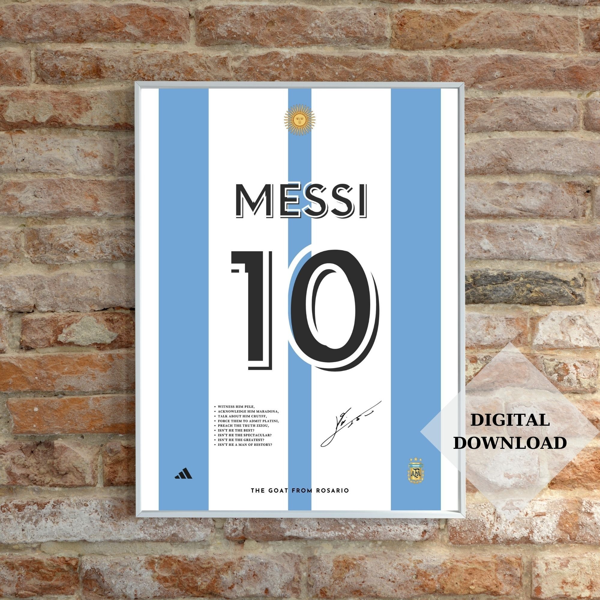 Messi Poster, Lionel Messi Argentina Jersey, Printable Wall Art - Etsy