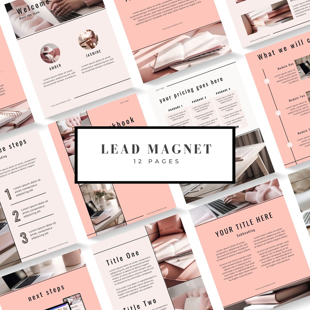 Lead Magnet Canva Template Pink Freebie Guide Templates Workbook Cheat ...