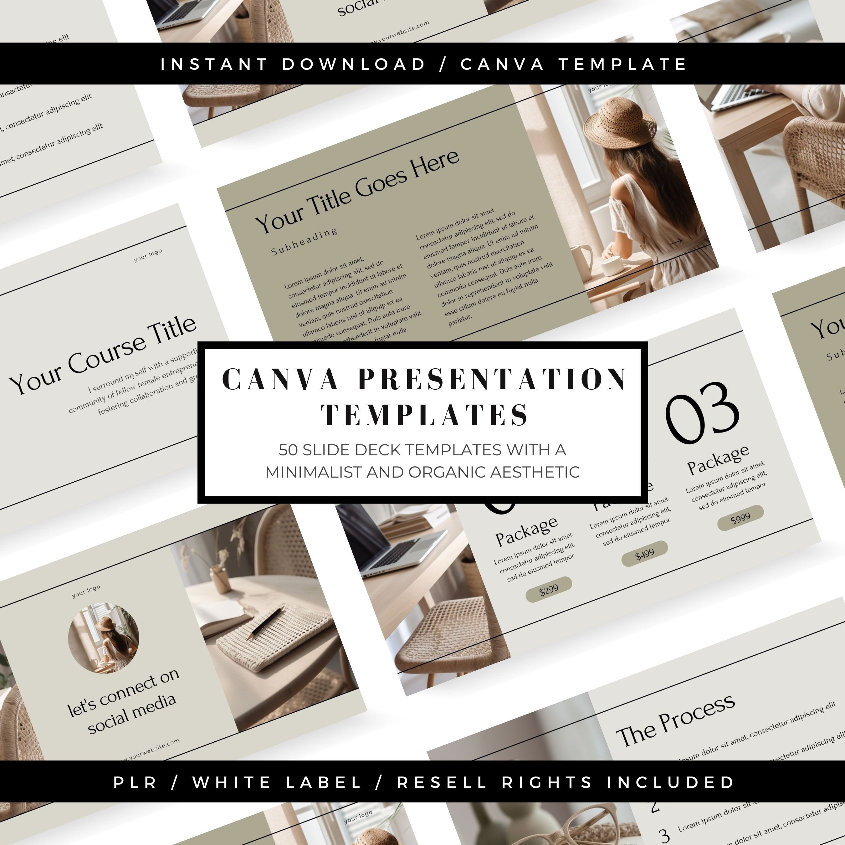 PLR Resell Template Bundle Canva Minimalist Ebook & Social Media ...
